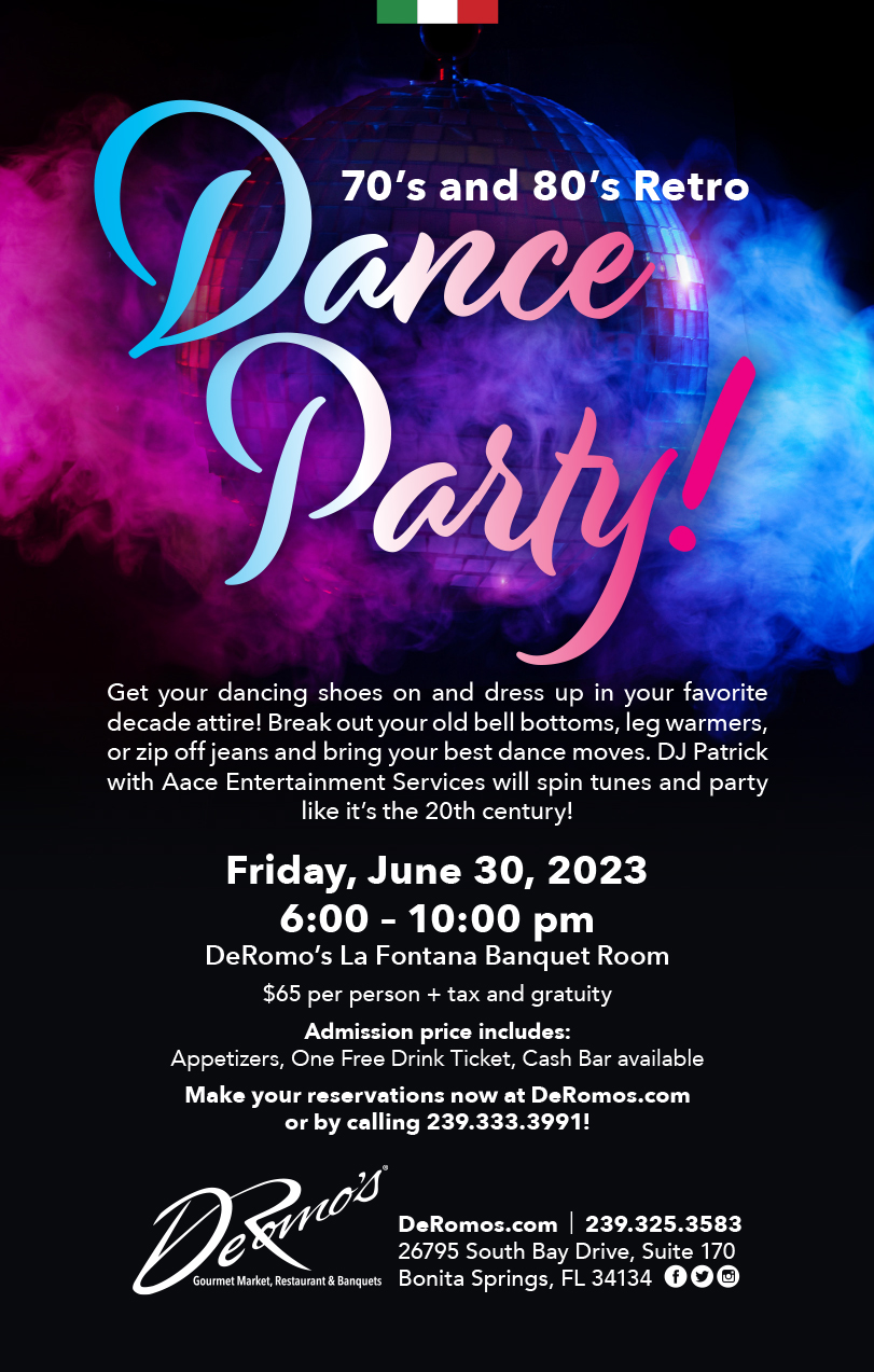 Retro Dance Party (70’s & 80s) DeRomo’s La Fontana Banquet Room ...
