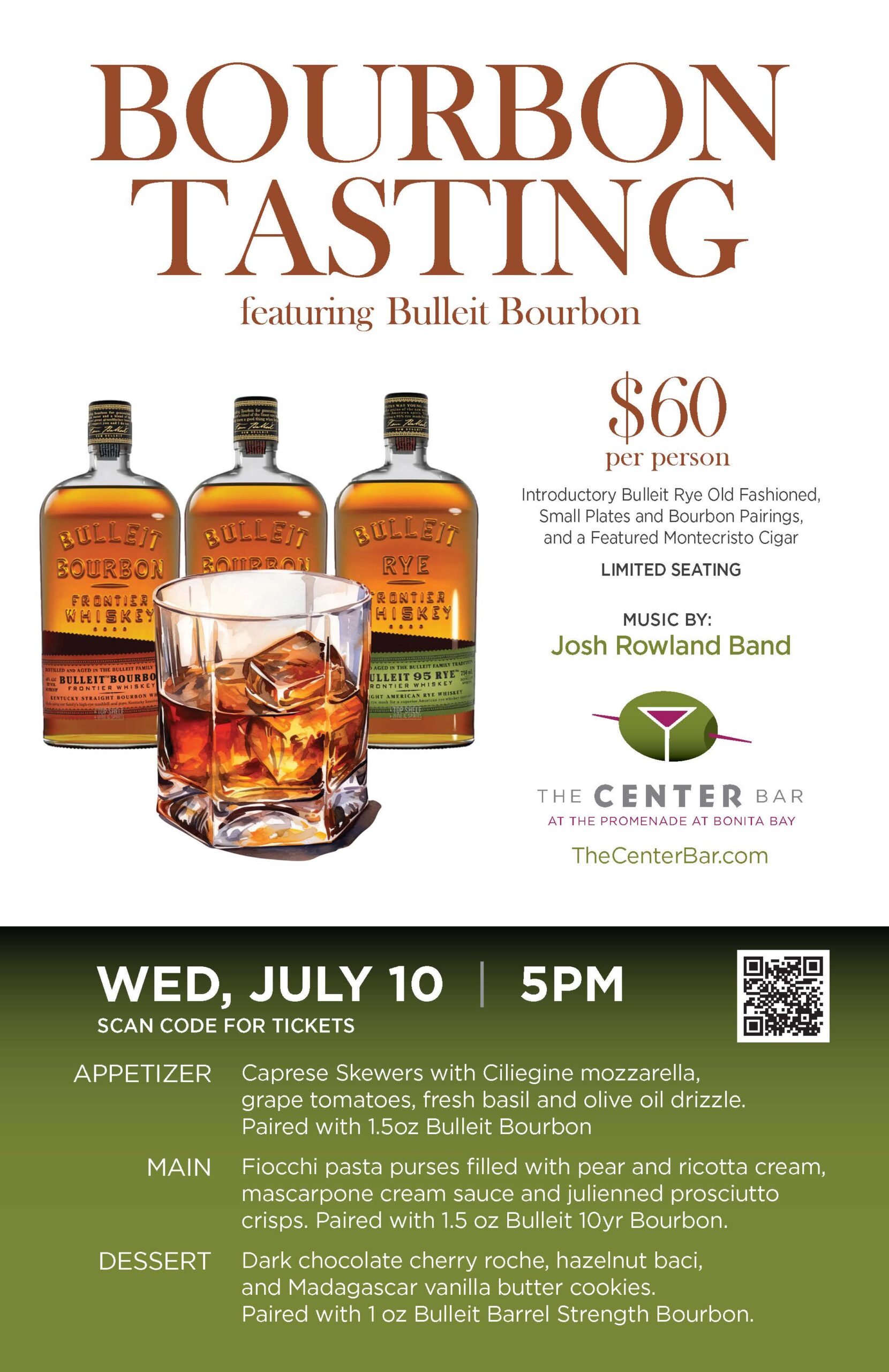 Bourbon Tasting featuring Bulleit at The Center Bar | Promenade at Bonita Bay