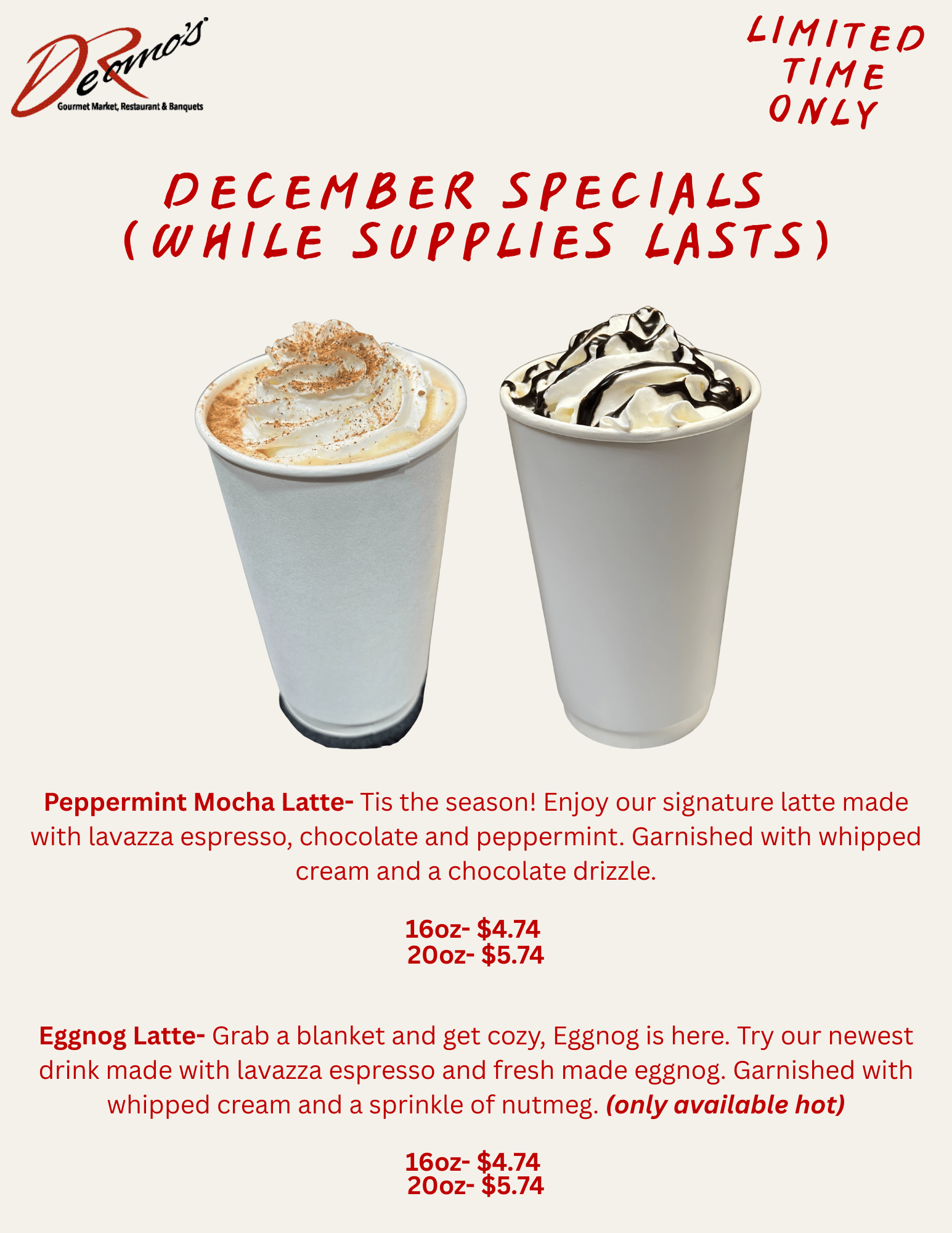 DeRomo's December Coffee Bar Specials | Promenade at Bonita Bay